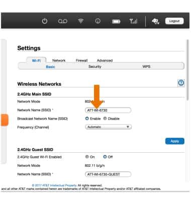 Wireless Internet Password