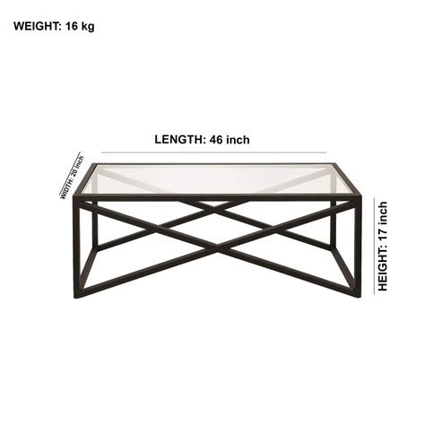 Iron Rectangular Metal Centre Table With Glass Top Black At Rs 3500