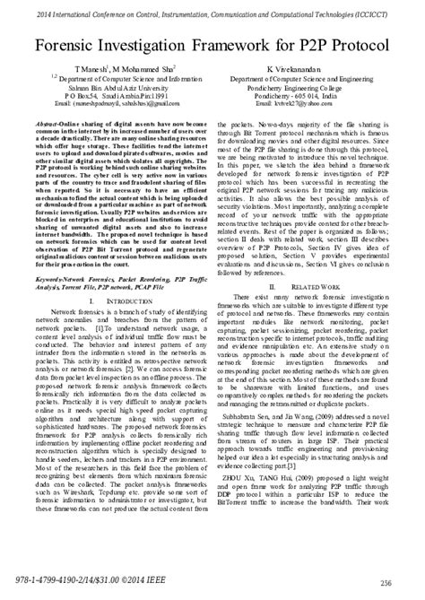 Pdf Forensic Investigation Framework For P2p Protocol