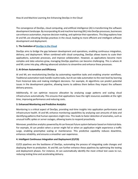 Ppt How Ai And Machine Learning Are Enhancing Devops In The Cloud