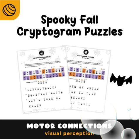 Spooky Fall Cryptogram Puzzles Visual Perception Ot Handwriting
