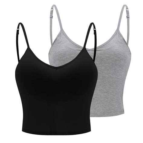 Gufahion Camisole Tank Tops For Women With Built In Bra Summer Camisole