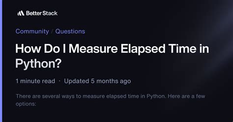 Measure Time Taken Python At Toby Skene Blog
