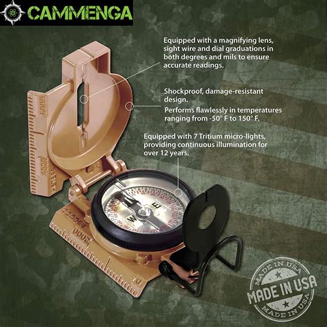 Cammenga Tritium Lensatic Compass Military Grade Navigation