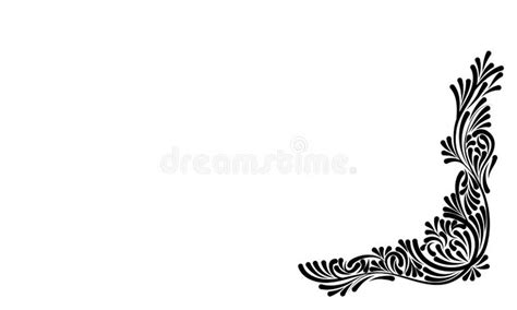 Floral Retro Coner Border Vector Illlustration Stock Illustration