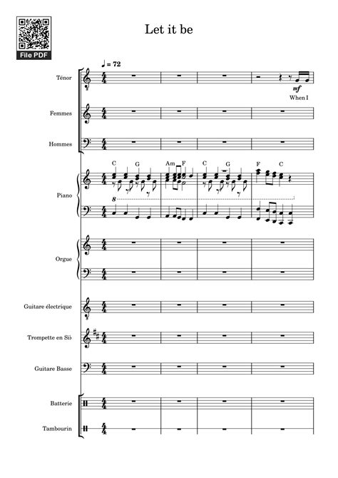 Sheet Let It Be Hợp Xướng Pdf Lời And Hợp âm Nốt Nhạc
