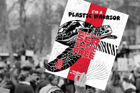Plastic Pollution Protest Poster Digital Download Endangered Turtle
