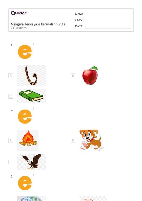 50 Lembar Kerja Huruf E Untuk Kelas 3 Di Quizizz Gratis And Dapat Dicetak