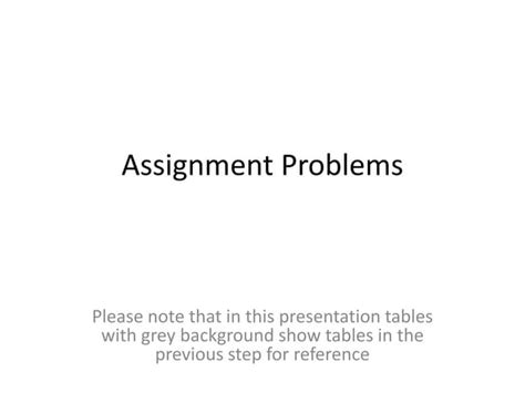 Assignment Problems Pdf