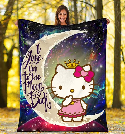 Hello Kitty Galaxy Blanket Love You To The Moon Premium Throw Animebape
