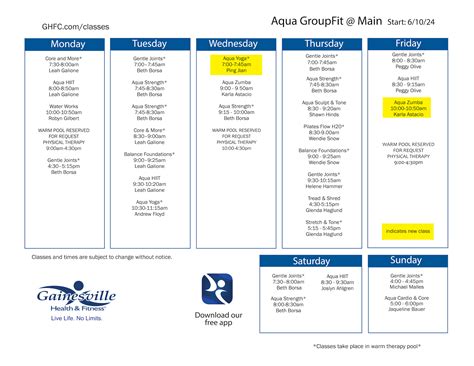 Ghf Class Schedule Preview Gainesville Health And Fitness