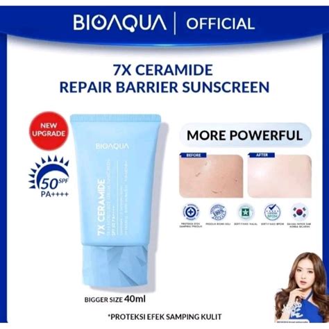 Jual Bioaqua Sunscreen 7x Ceramide Serum Sunscren Kemasan Baru Dus
