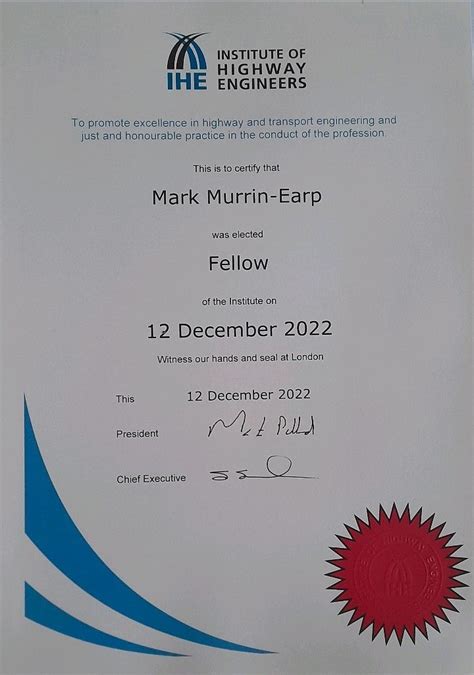 I Am Super Pleased To Announce I Have Been Elected A Fellow Of Institute Of Highway Engineers
