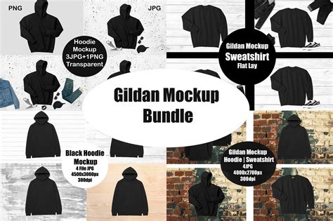Gildan Mockup Bundle Hoodies Sweatshirts Graphic By Vetalstock