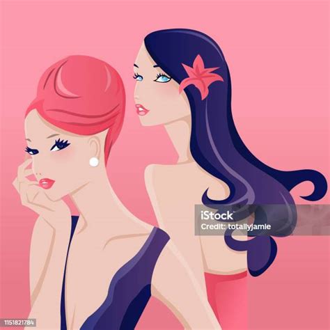 Fashion Glamor Dan Kecantikan Gadis Ilustration Ilustrasi Stok Unduh Gambar Sekarang Gaun