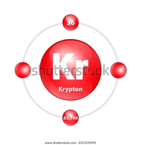 Krypton Kr Icon Structure Chemical Element Stock Vector Royalty Free