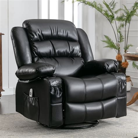Manual Rocker Recliners 360° Swivel Recliner Chair For Living Room Pu