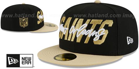 New Orleans Saints 2022 Nfl Draft Black Gold Fitted Hat