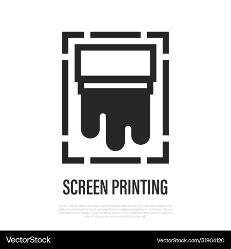 Screen Printing Thin Line Icon Royalty Free Vector Image