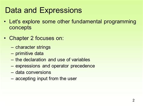 Chapter 2 Data And Expressions Java Software Solutions Foundations Of
