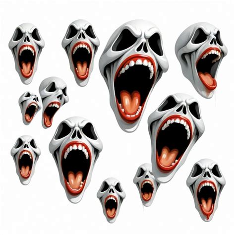 Scream Vector Set White Background Isolated A High Premium Ai Generated Vector