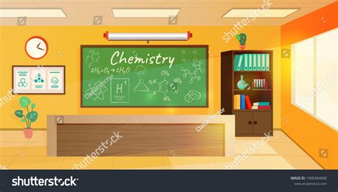 Chemistry Class Interior Design Background Education Stock Vector