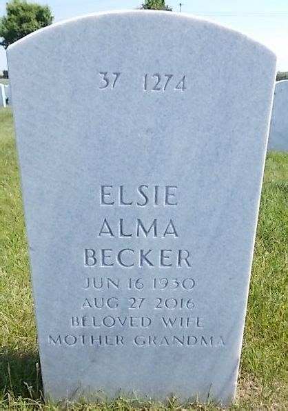 Elsie Alma Lindstrom Becker 1930 2016 Find A Grave Memorial