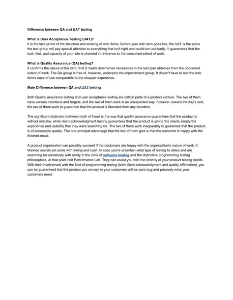 Ppt Difference Between Qa And Uat Testing Powerpoint Presentation