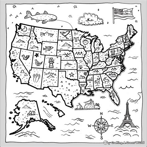 Us Map Coloring Page Pdf United States Coloring Pages Free Printable
