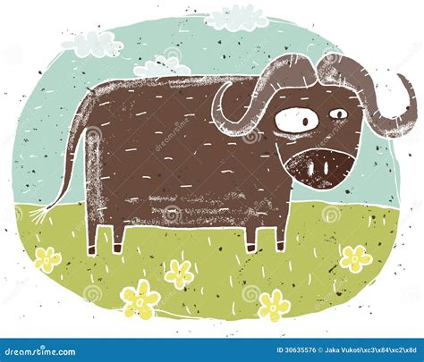 Cute Buffalo Birthday Card Royalty Free Stock Image