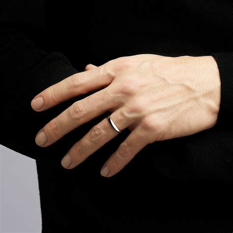 D 쉐이프 웨딩밴드 플래티넘 그라프