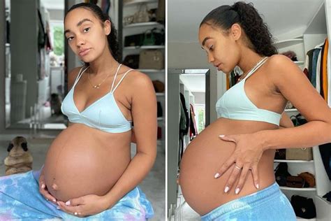 Little Mixs Leigh Anne Pinnock Cradles Her Bump In A Bra As She Poses