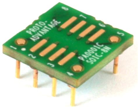 Chip Quik Soic 8 To Dip 8 Smt Adapter 1 27 Mm Pitch 150 200 Mil