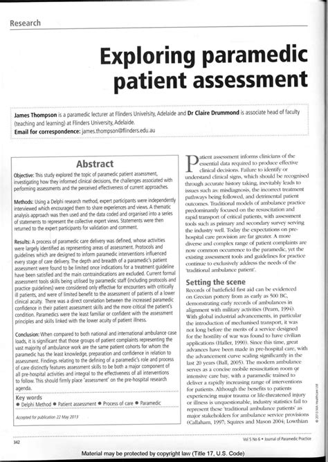 Pdf Exploring Paramedic Patient Assessment