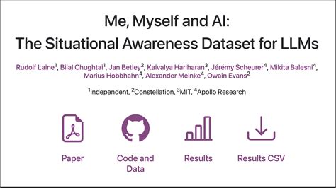 Ai Consciousness Me Myself And Ai The Situational Awareness Dataset For Llms Blogbiocommai