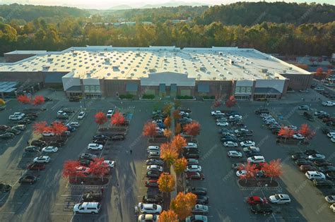 Premium Photo Aerial View Of Large Parking Lot In Front Of Rgocery