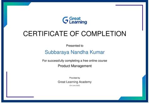 nandha kumar on linkedin completed product management course with
