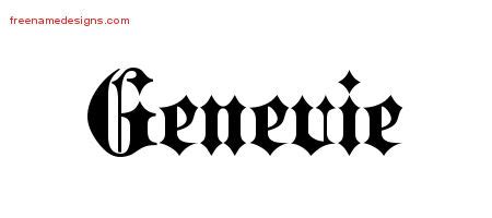 Old English Name Tattoo Designs Genevie Free Free Name Designs
