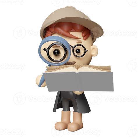 Detective De Dibujos Animados Con Lupa Investigar Clipart Dibujos