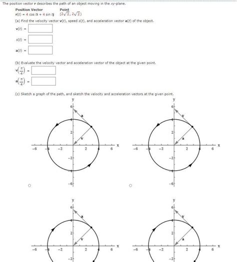 solved the position vector r describes the path of an object