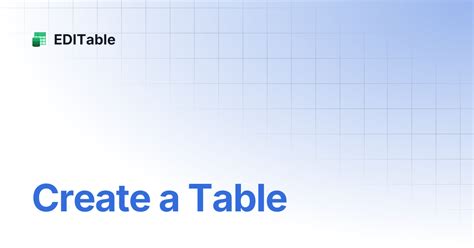 create a table editable