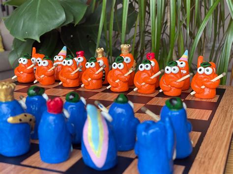 Ceramic Cute Characters Chess Set Handmade Personalized Board Game Etsy
