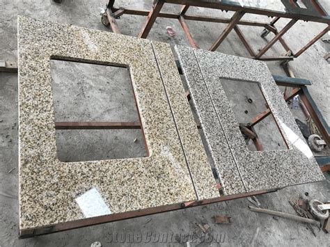 Golden Garnet Granite Shandong Golden Sesame Bathroom Vanity Tops From