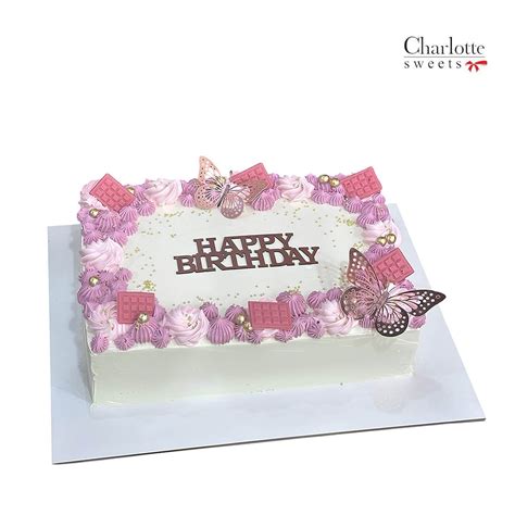 Best Cream Rectangle Cake Birthday Cakes Delivery In Dubai
