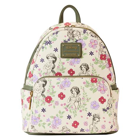 Loungefly Disney Mini Backpack Princess Sketch Floral Top Spot