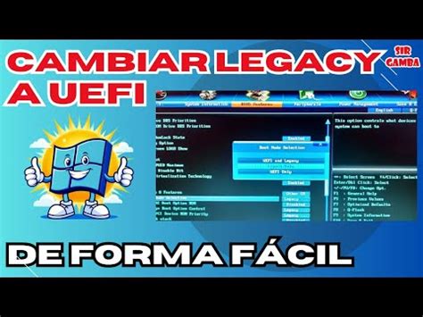 Tutorial Para Cambiar Bios De Uefi A Legacy Paso A Paso Tuto Window