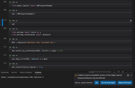 Unable To Load A Compatible Version Of The Widget Pywwt Expected Behavior May Be Affected