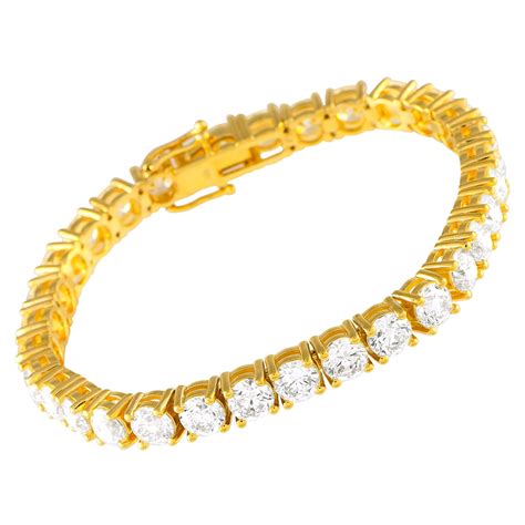 Circa 624 Ct Diamond Tennis Bracelet 18k Yellow Gold For Sale At 1stdibs