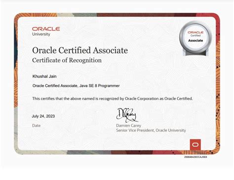 khushal jain on linkedin certification oracle oracle certified associate oca… 18 comments