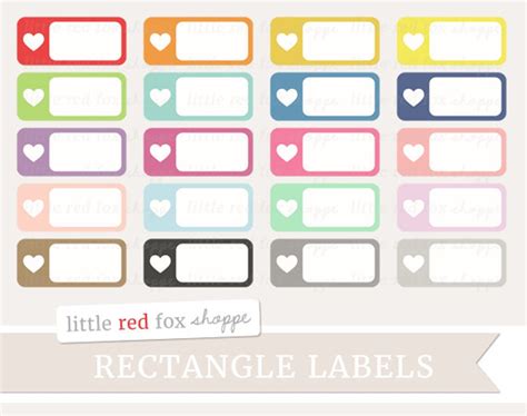 Rounded Rectangle Label Clipart Banner Clip Art Heart Frame Etsy
